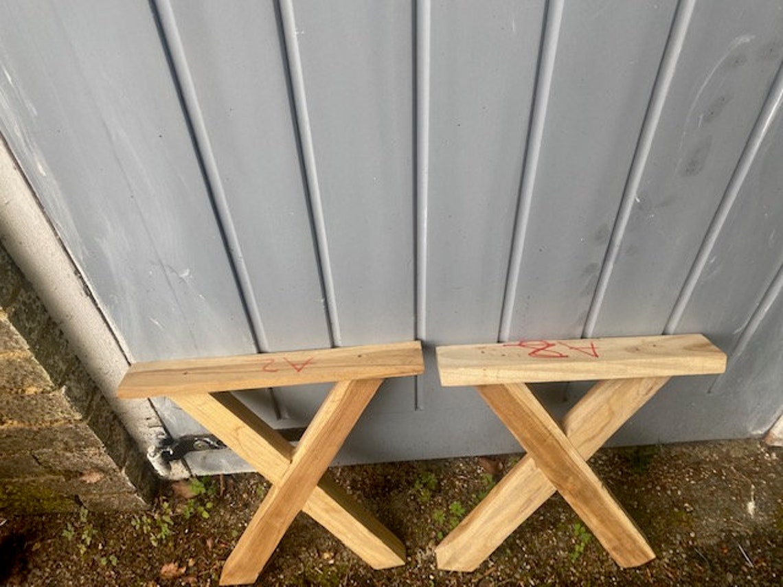 Super Heavy Duty Table Legs, Teak Table Legs X-shaped DIY Unfinished ...