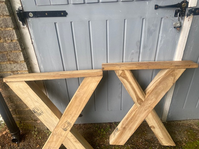 Super Heavy Duty Table Legs, Teak Table Legs X-shaped DIY Unfinished ...