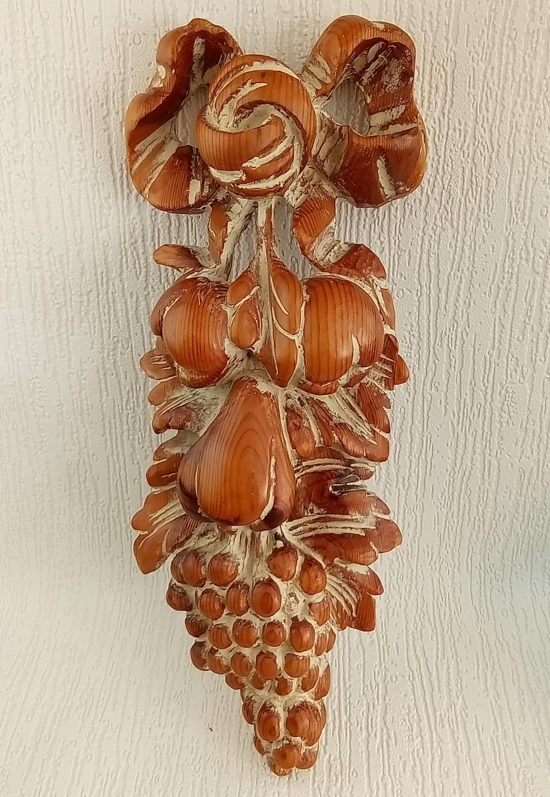 Garcia Imports Spain Hand Carved Ribbon Fruit Festoon Wooden 19"×8 ...
