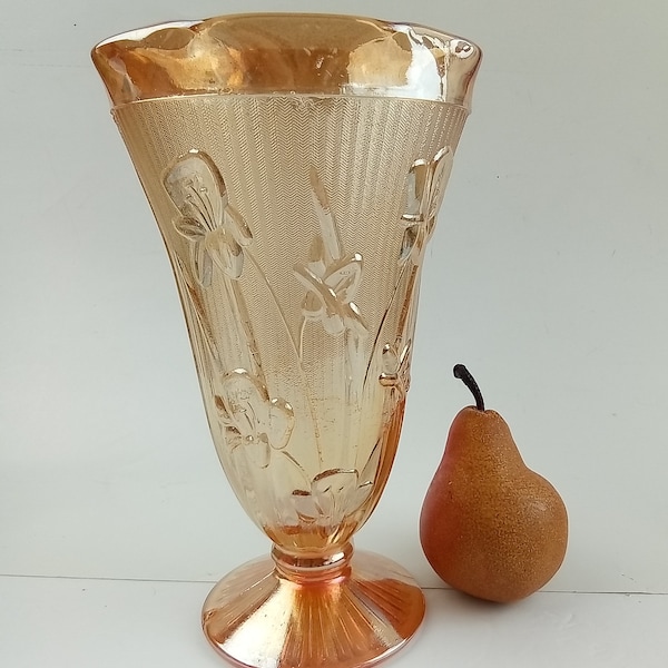 Orange Depression Glass Vase - Etsy