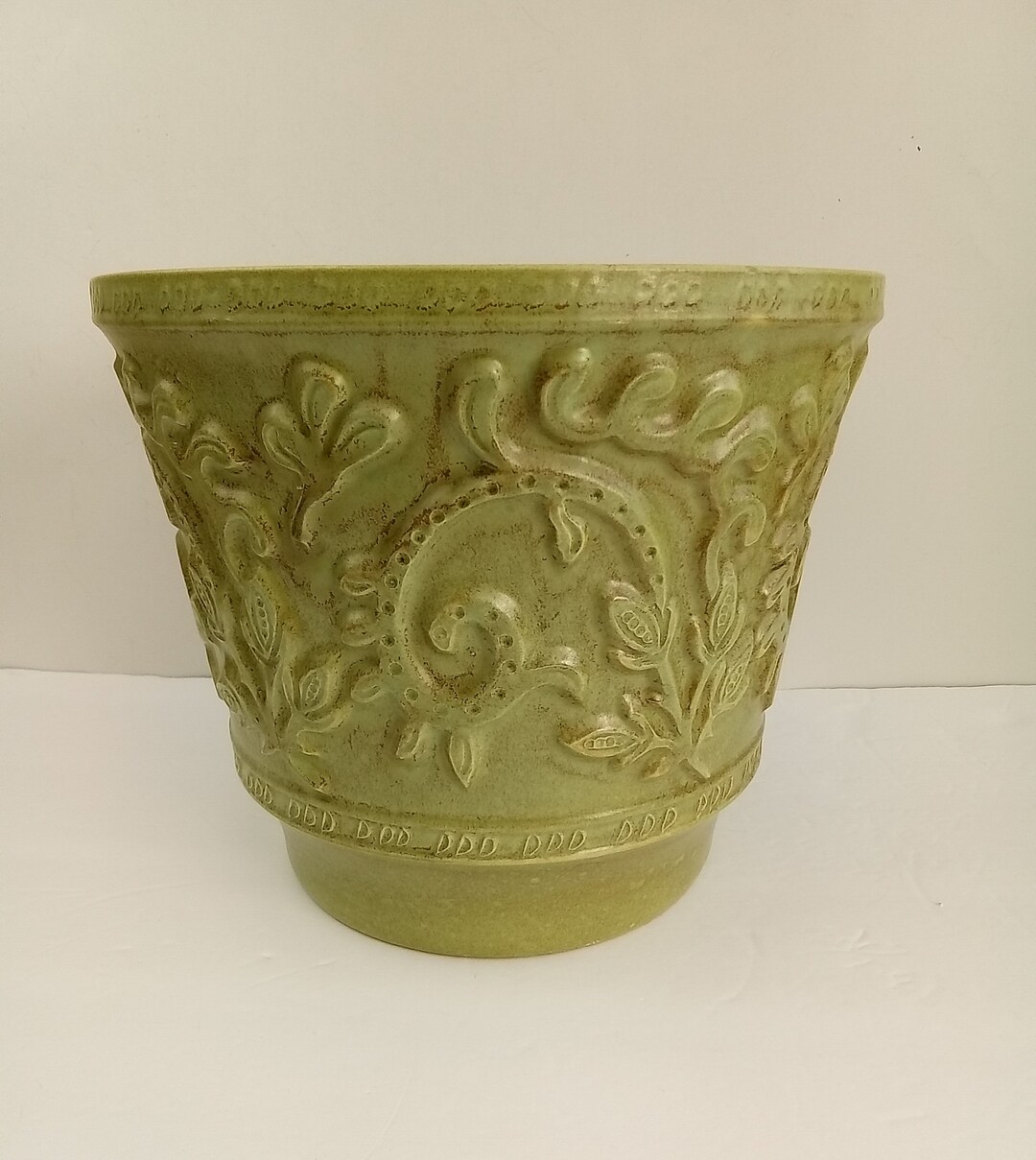 Haeger Pottery USA 8.5"h Harvest Green #28 Lrg Planter Jardinière ...