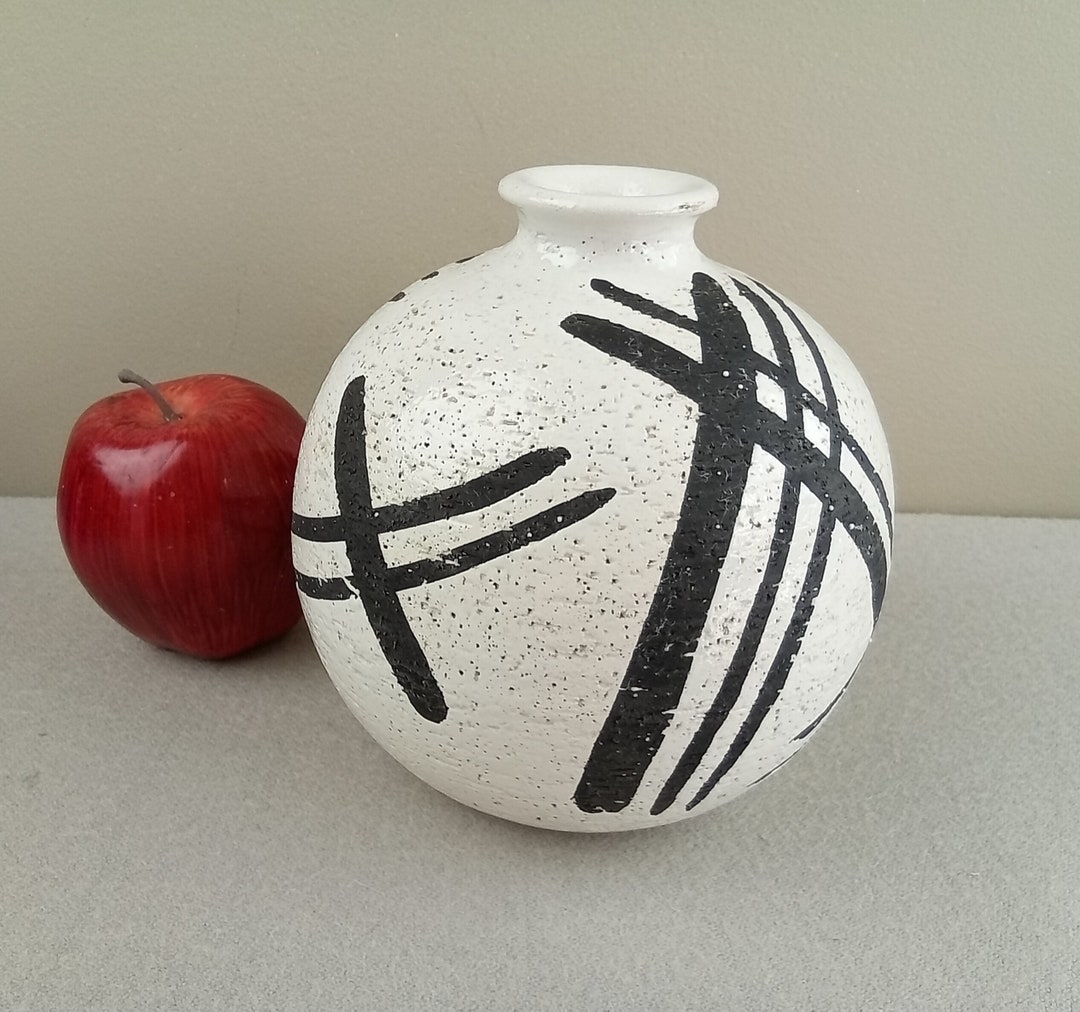 Bitossi for Rosenthal Netter Art Pottery 246/5 Black White Orb 6.25x5 ...