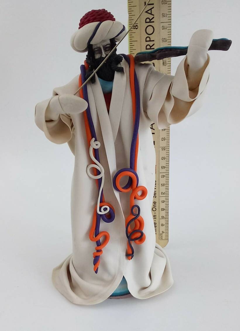 Vtg Fiddler 9 Figurine Sculpture Femo-brass Handmade Bezalel's Artist ...