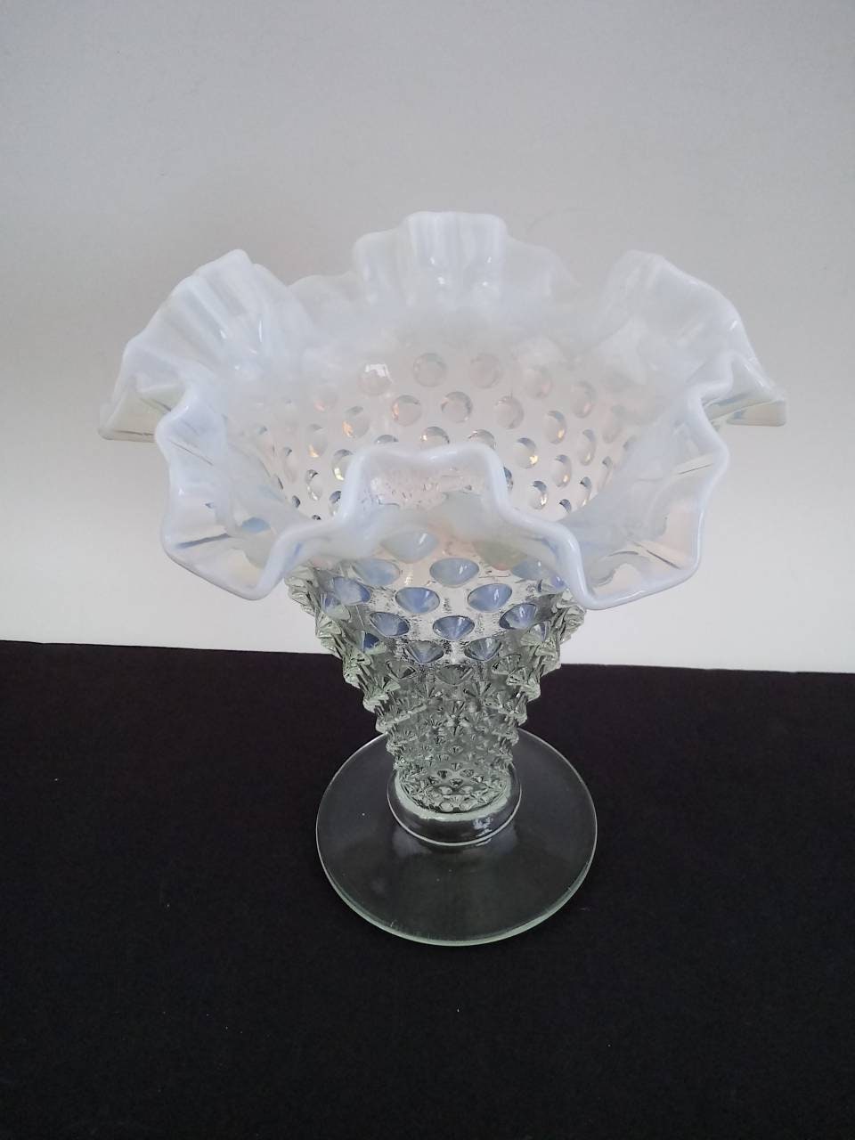 Vtg 8 Fenton Opalescent Art Glass Hobnail Ruffled - Etsy