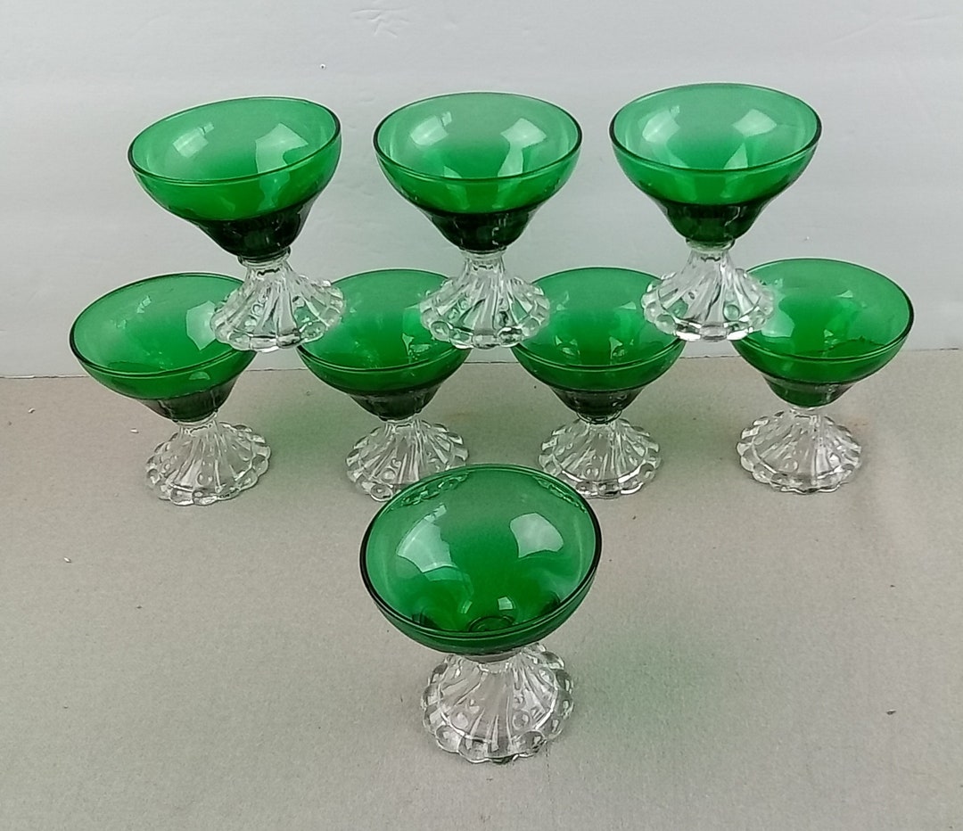 8 Anchor Hocking Green Burple Inspiration 5 Oz Footed Tall Sherbert ...
