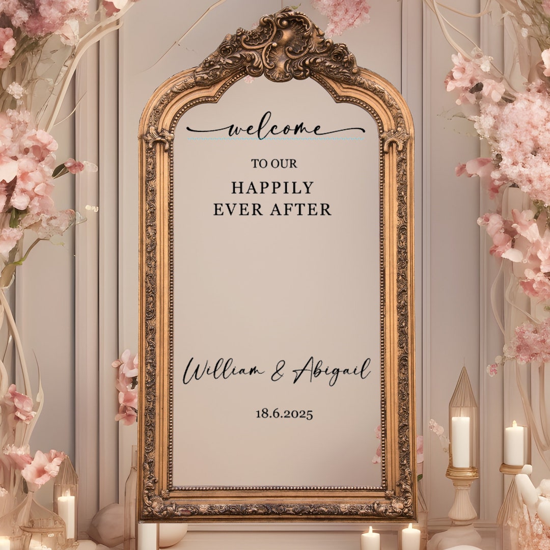 Personalised Wedding Mirror Decal, Personalised Wedding Mirror Sticker ...