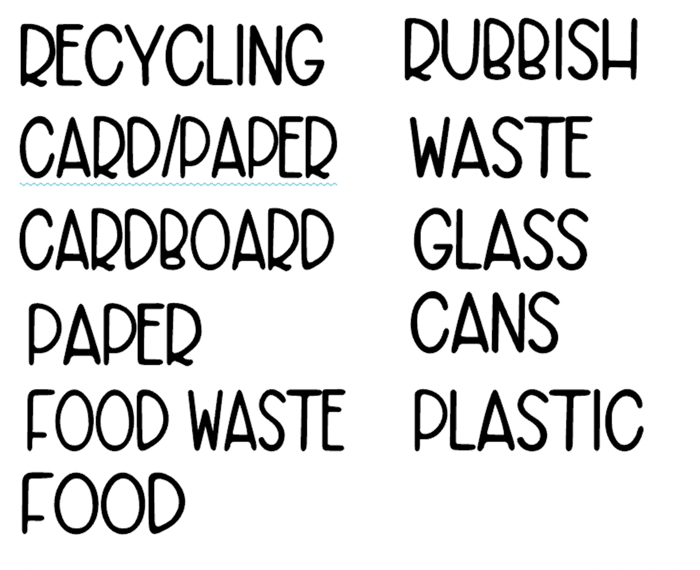 Bin Labels for Rubbish / Recycling / Waste | Recycling Bin Labels ...