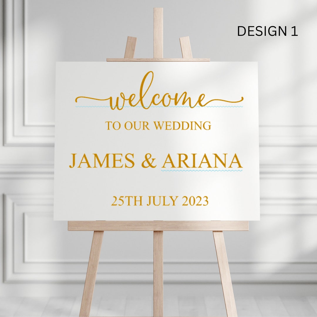 Custom A3 Wedding Sign | Personalised A3 Wedding Sign | Choice of ...