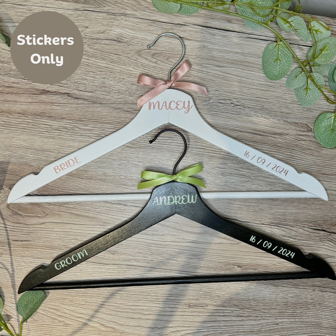 DIY Personalised Wedding Coat Hanger Decals/stickers | Bridal Hanger ...
