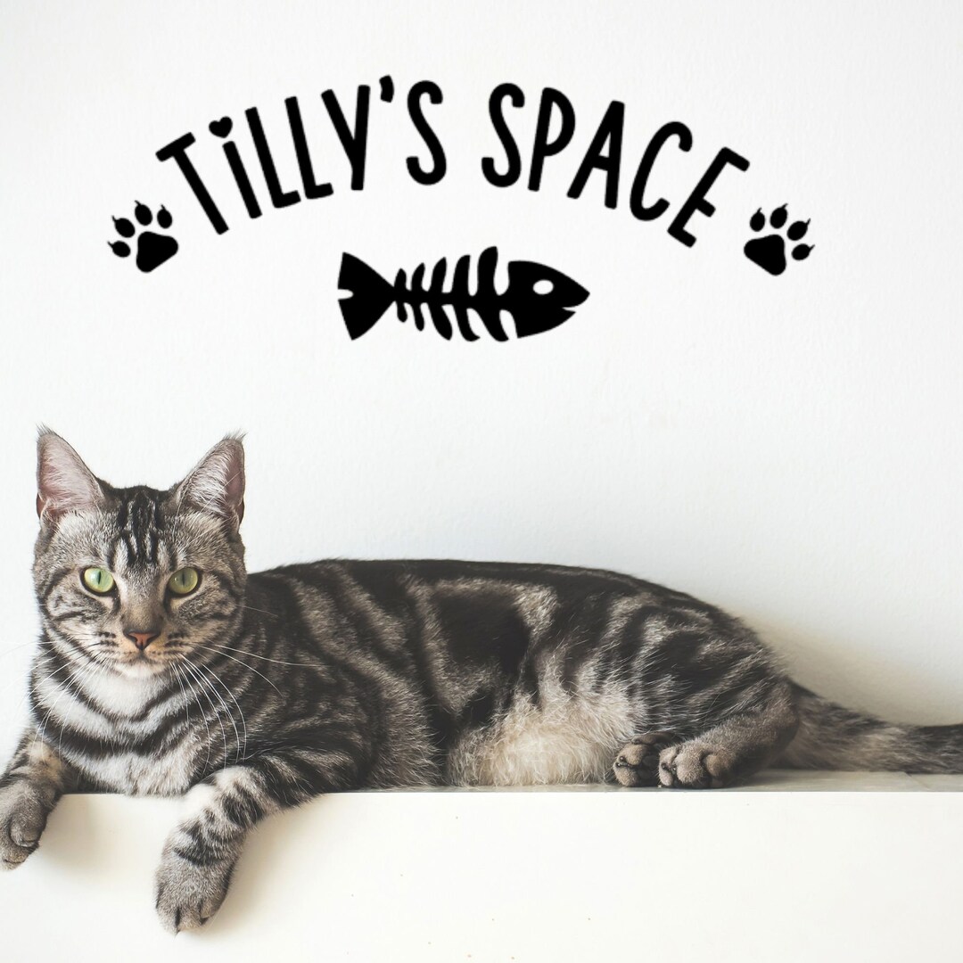 Personalised Cat Wall Sticker Custom Cat's Wall Sticker - Etsy