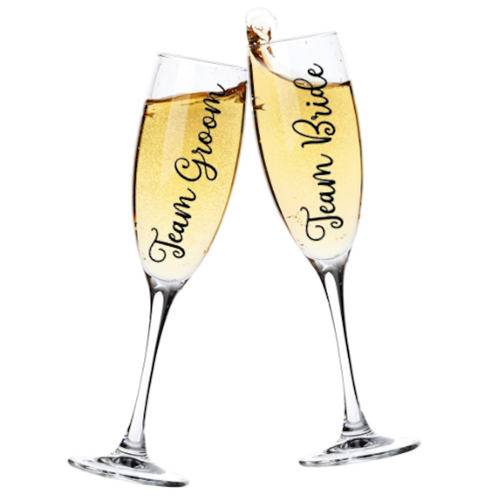 Personalised Champagne Glass Stickers Wedding Party Champagne | Etsy