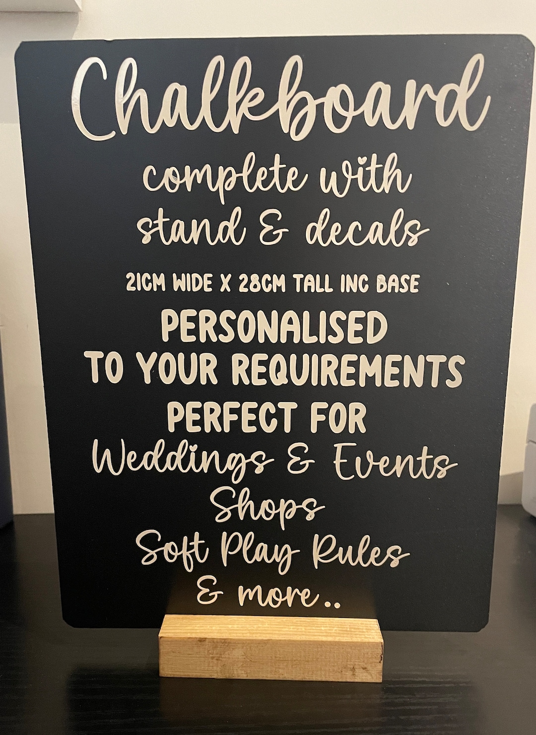 Personalised Chalkboard Sign With Solid Wood Base | Wedding Sign | Baby ...