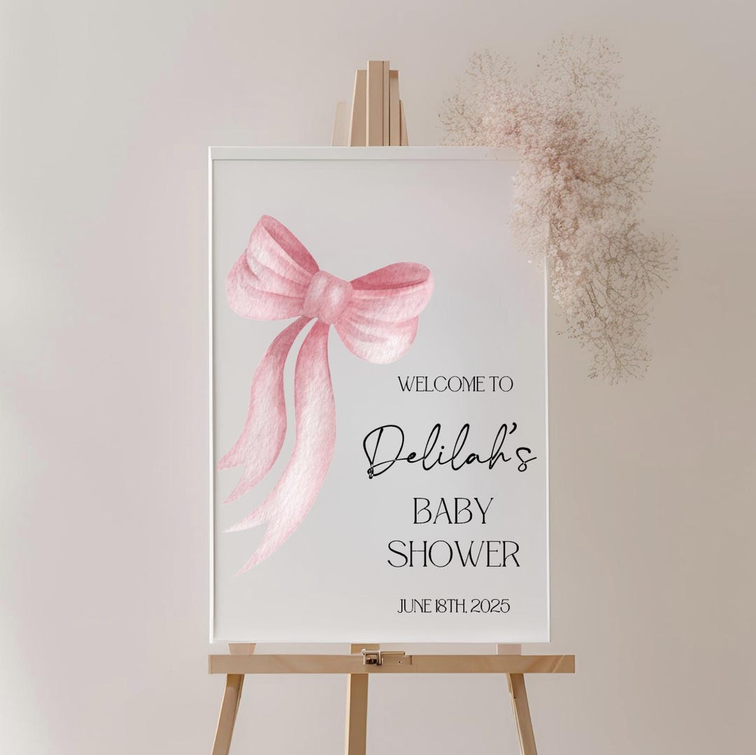 Custom Baby Shower Vinyl Decal | Personalised Baby Shower Sign Vinyl ...