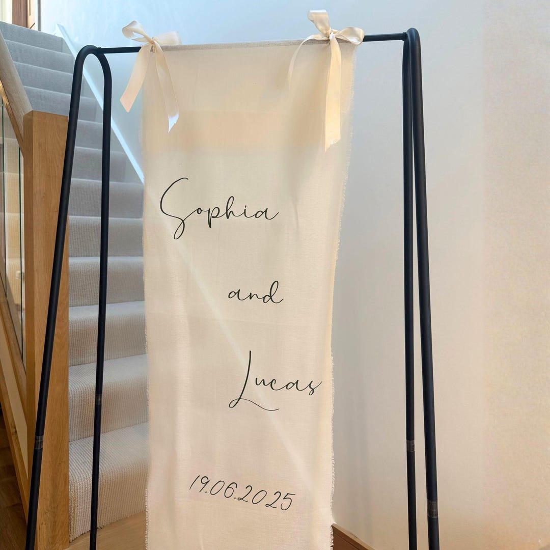 Wedding Fabric Welcome Sign, Fabric Sign, Custom Linen Wedding Signs ...