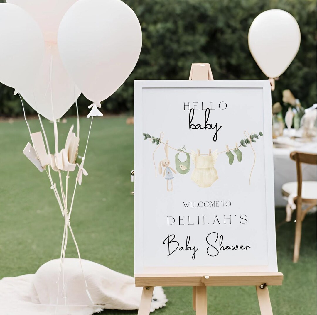 Custom Baby Shower Vinyl Decal | Personalised Baby Shower Sign Vinyl ...