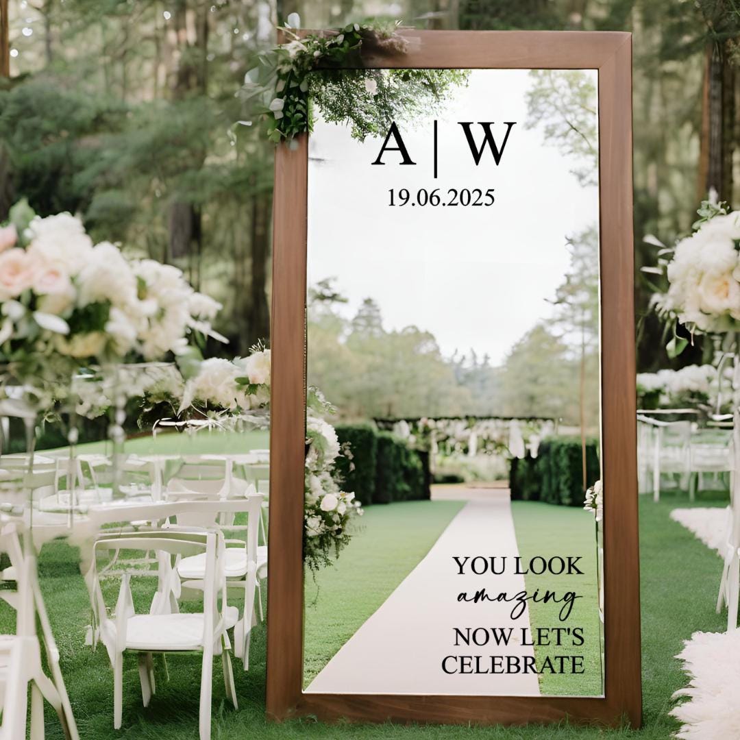 Personalised Wedding Mirror Decals | Personalised Wedding Mirror ...