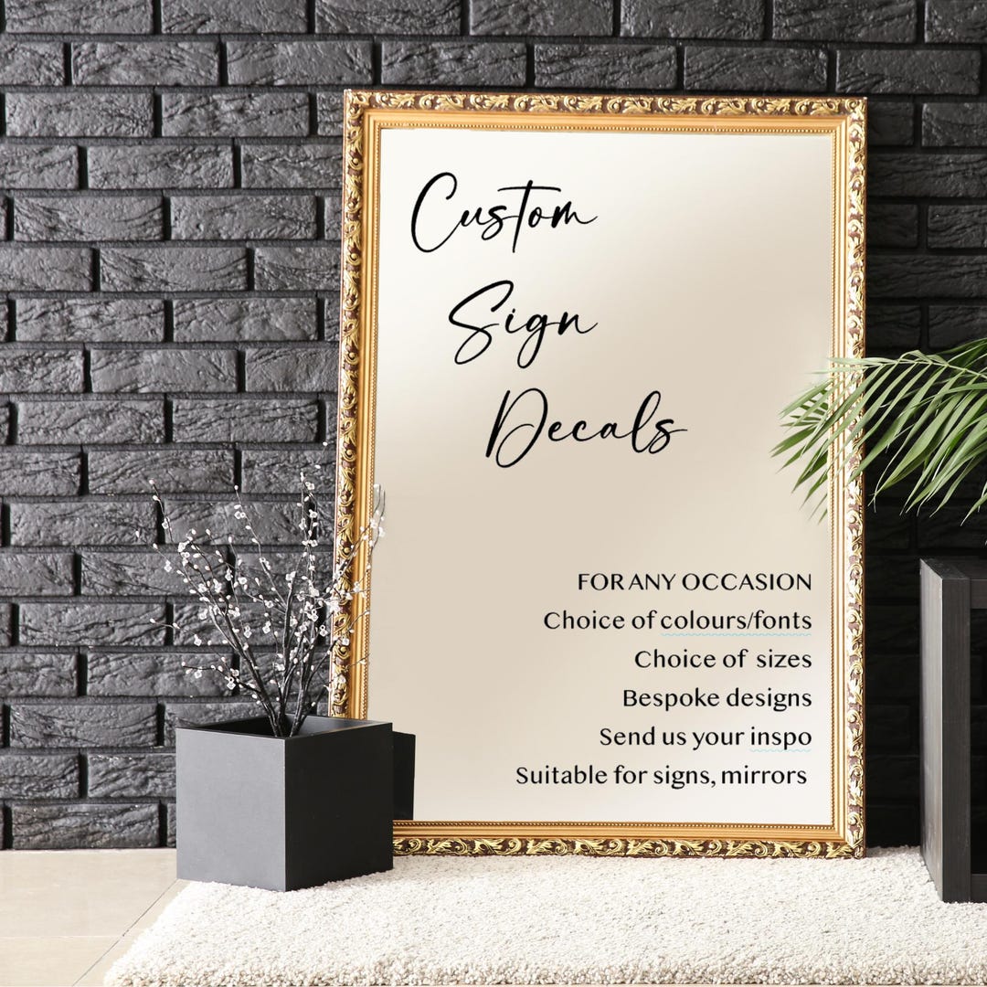Custom Mirror Decal | Personalised Mirror Sticker | Mirror Decal ...