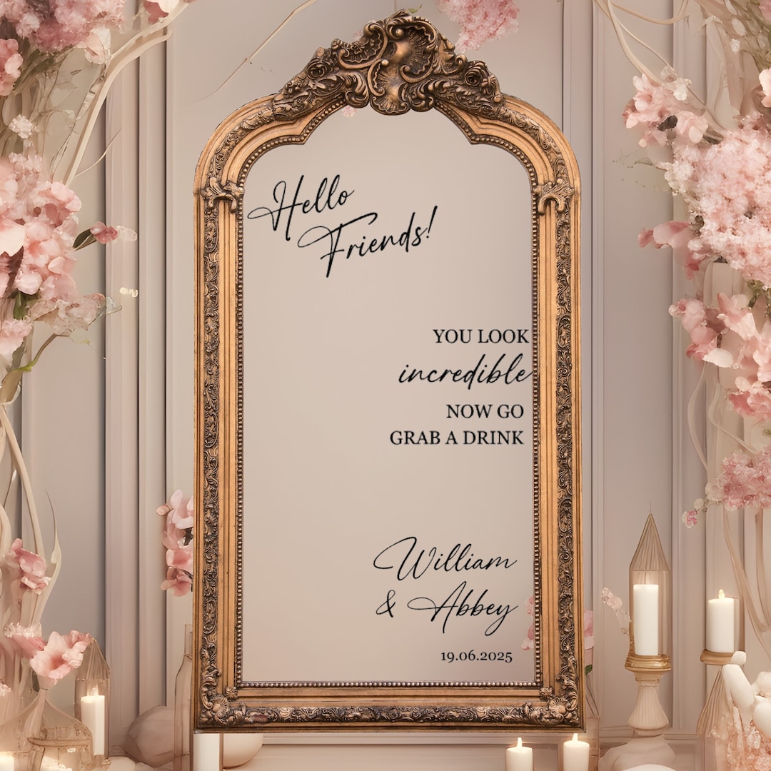 Personalised Wedding Mirror Decal Personalised Wedding Mirror Sticker ...
