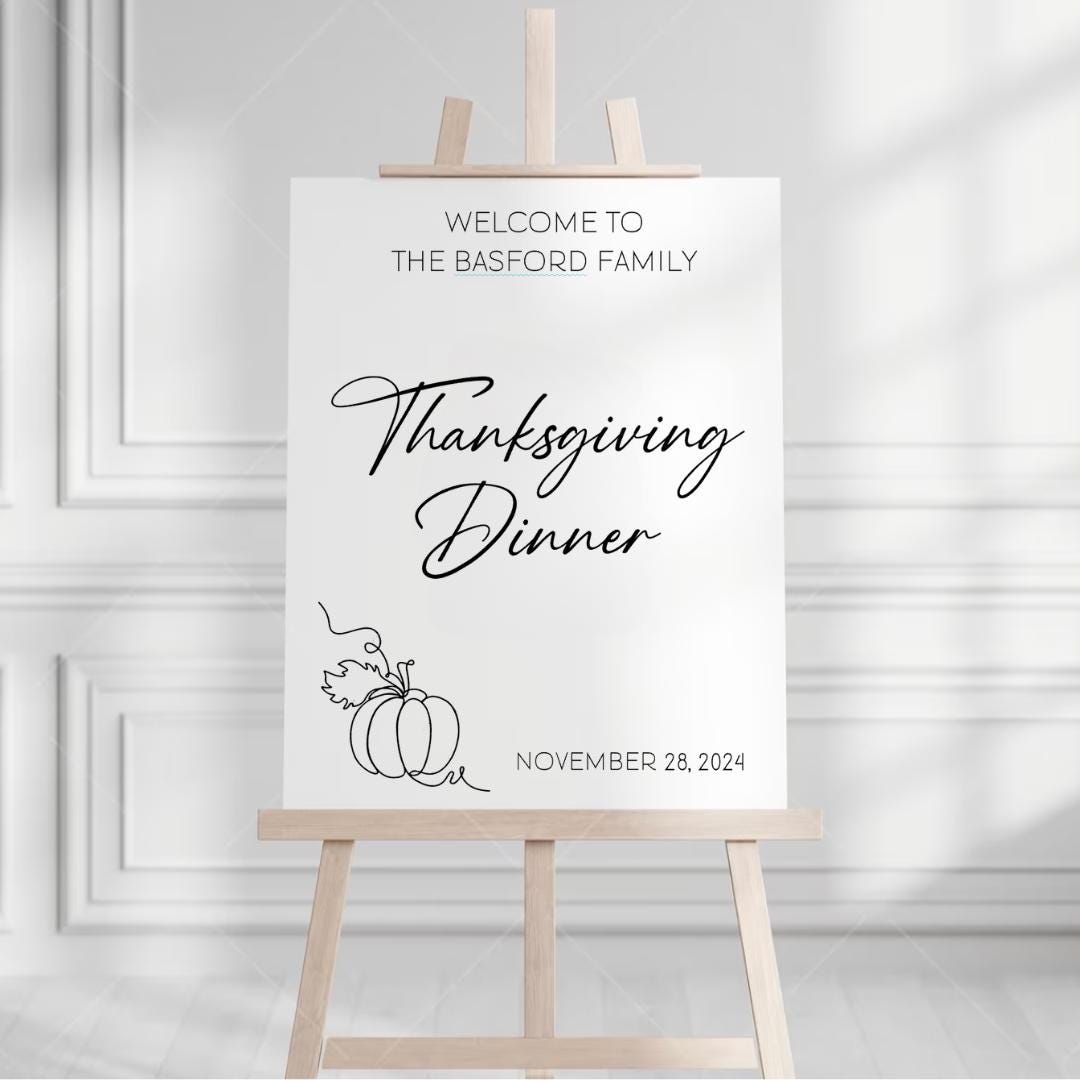Custom Thanksgiving Vinyl Decal, Personalised Thanksgiving Sign Decal ...