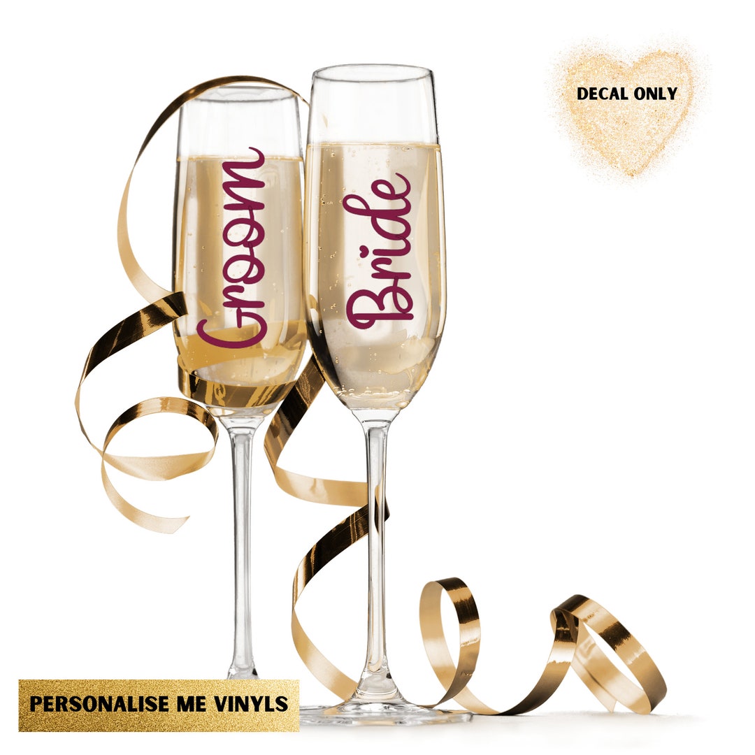 Personalised Champagne Glass Stickers Wedding Party Champagne - Etsy UK