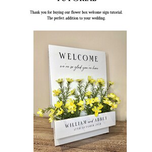 DOWNLOADABLE INSTRUCTIONS **** Flower Box Welcome Sign | Wedding Flower ...