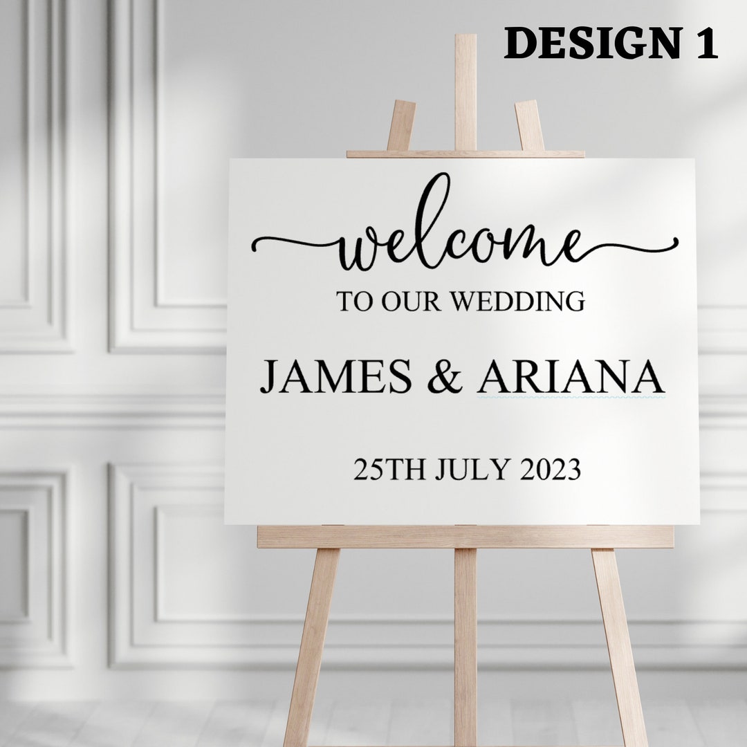 Custom A3 Wedding Sign, Personalised A3 Wedding Sign, Choice of Designs ...