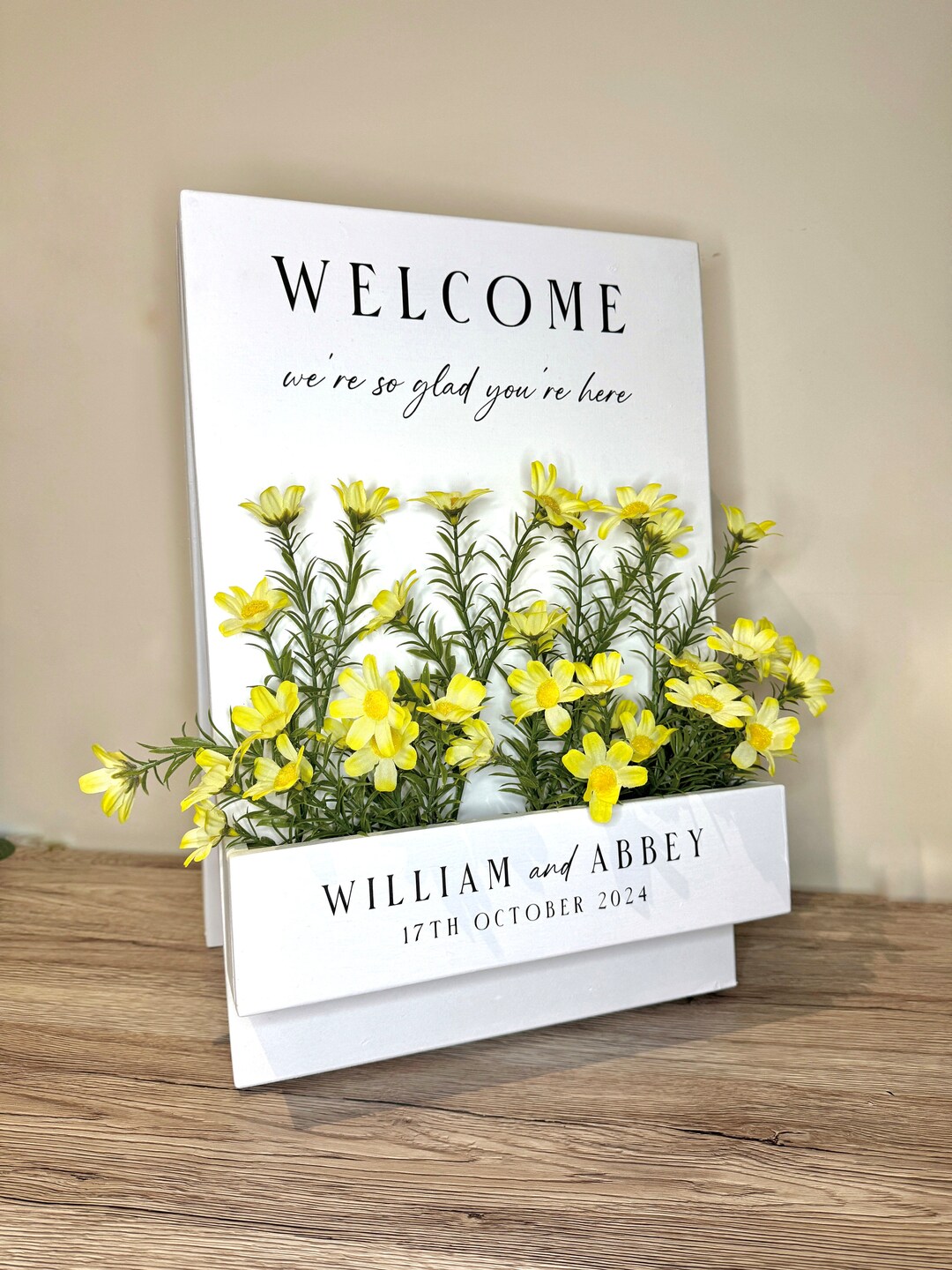 DOWNLOADABLE INSTRUCTIONS **** Flower Box Welcome Sign | Wedding Flower ...