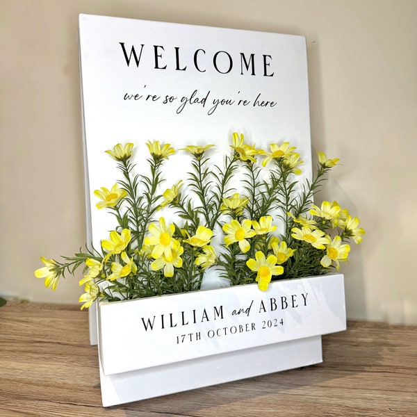 Welcome Sign With Flower Box - Etsy