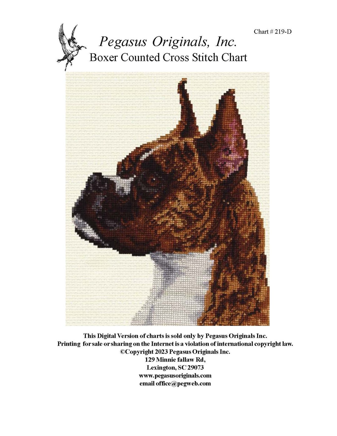 Boxer Cross Stitch Chart Download - Etsy