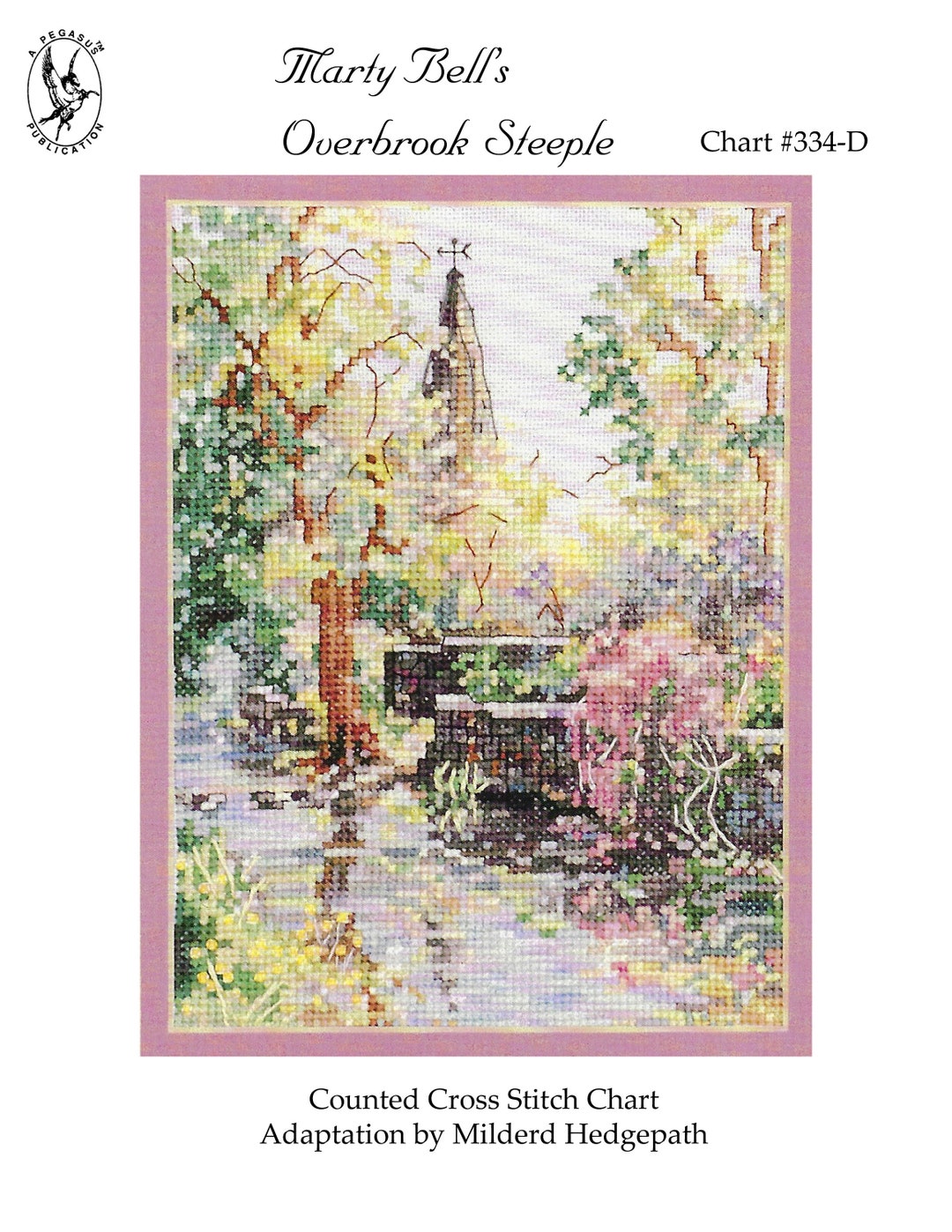 Overbrook Church Steeple Cross Stitch Chart Download by Marty Bell - Etsy