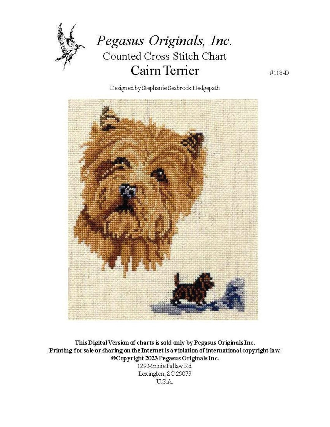 Cairn Terrier Cross Stitch Chart Download - Etsy