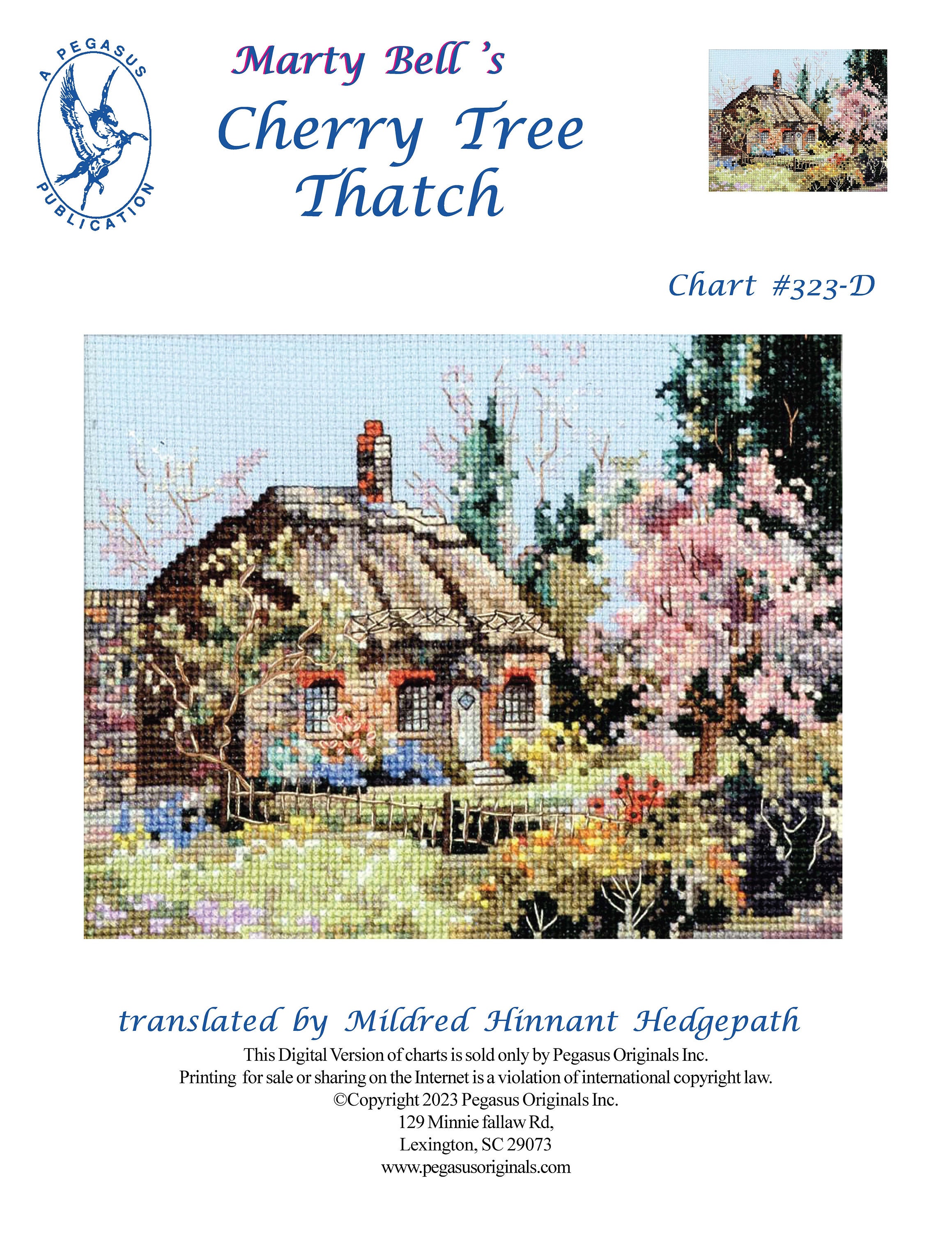 Cherry Tree Thatch Cross Stitch Chart Download by Marty Bell - Etsy