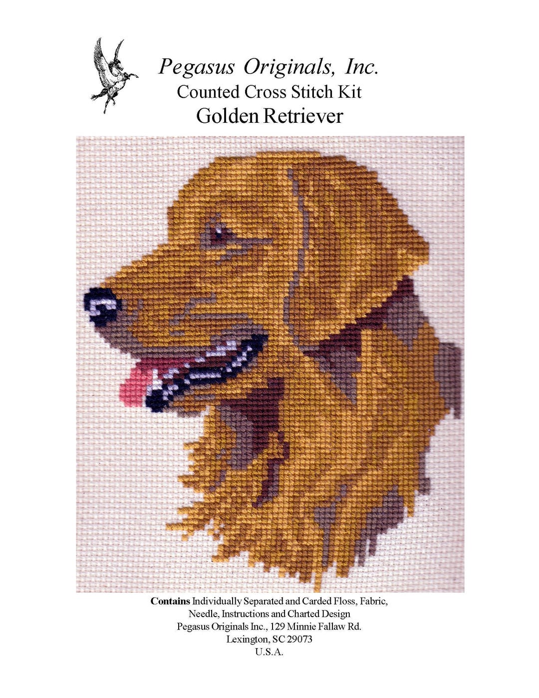 Golden Retriever Counted Cross Stitch Kit by Pegasus Originals - Etsy