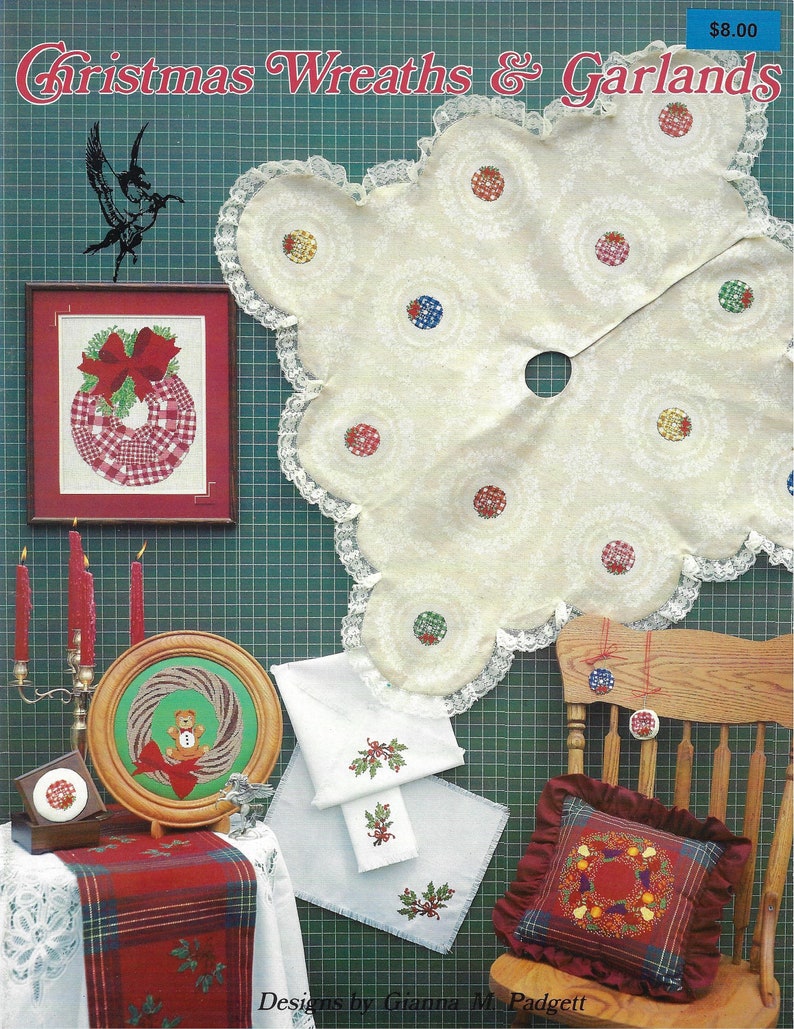 Christmas Wreaths and Garlands Cross Stitch Booklet - 10 Designs - Etsy