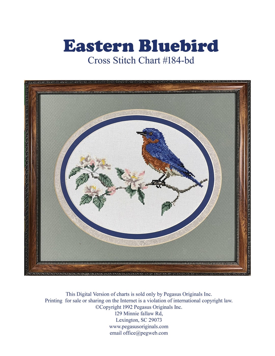 PDF - Eastern Bluebird Cross Stitch Chart Download - Etsy