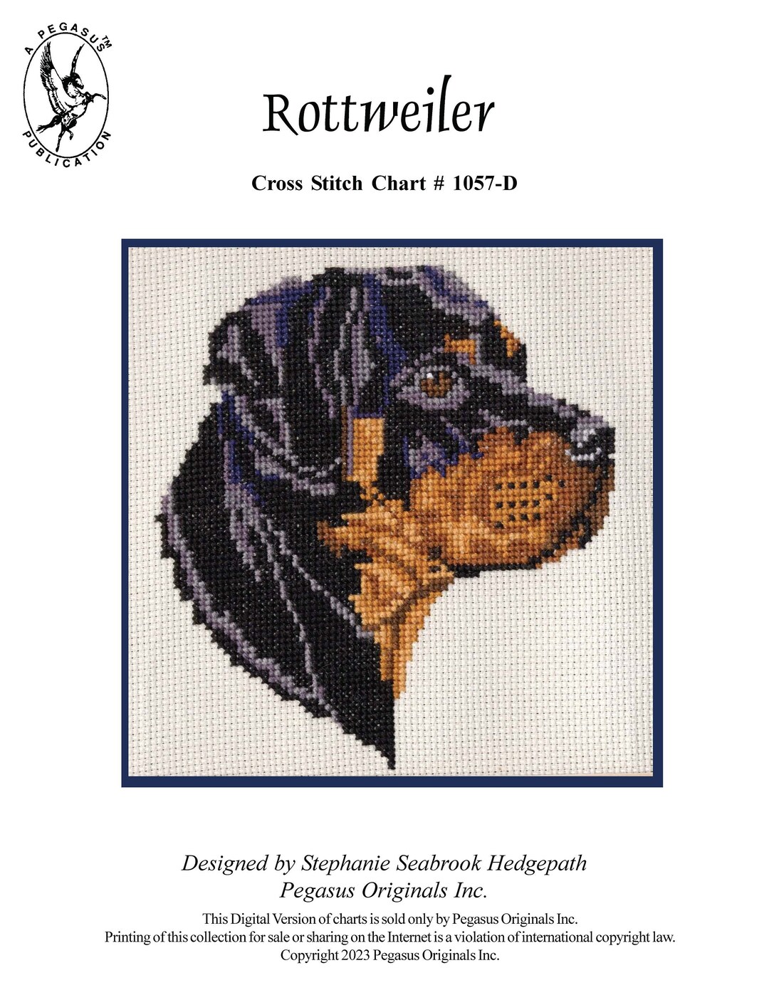 Download Cross Stitch Rottweiler Chart - Etsy