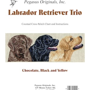 Labrador Retriver Trio Cross Stitch Chart - Etsy