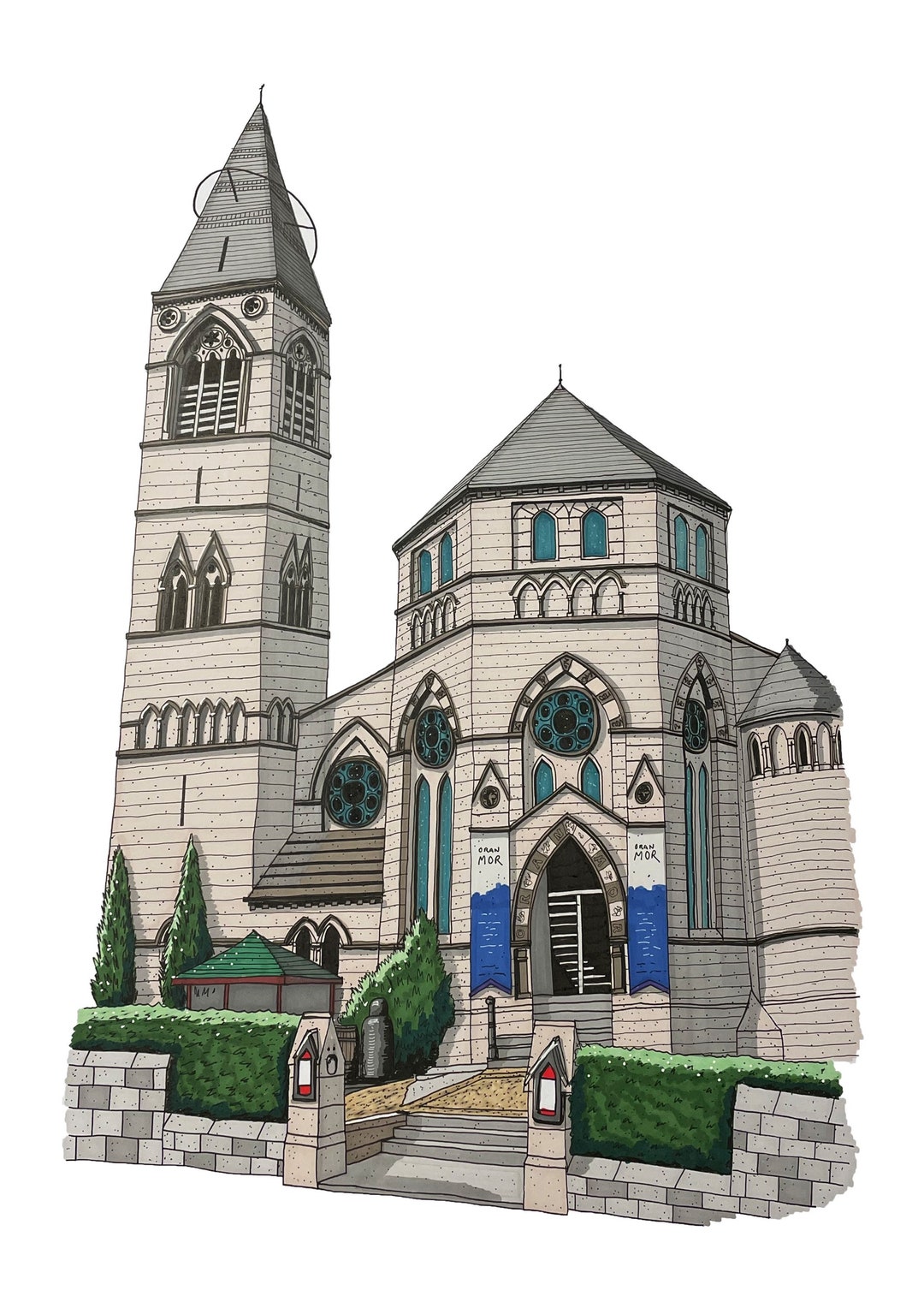 The Oran Mor Glasgow Signed Prints of the Original Hand Drawn Artwork ...