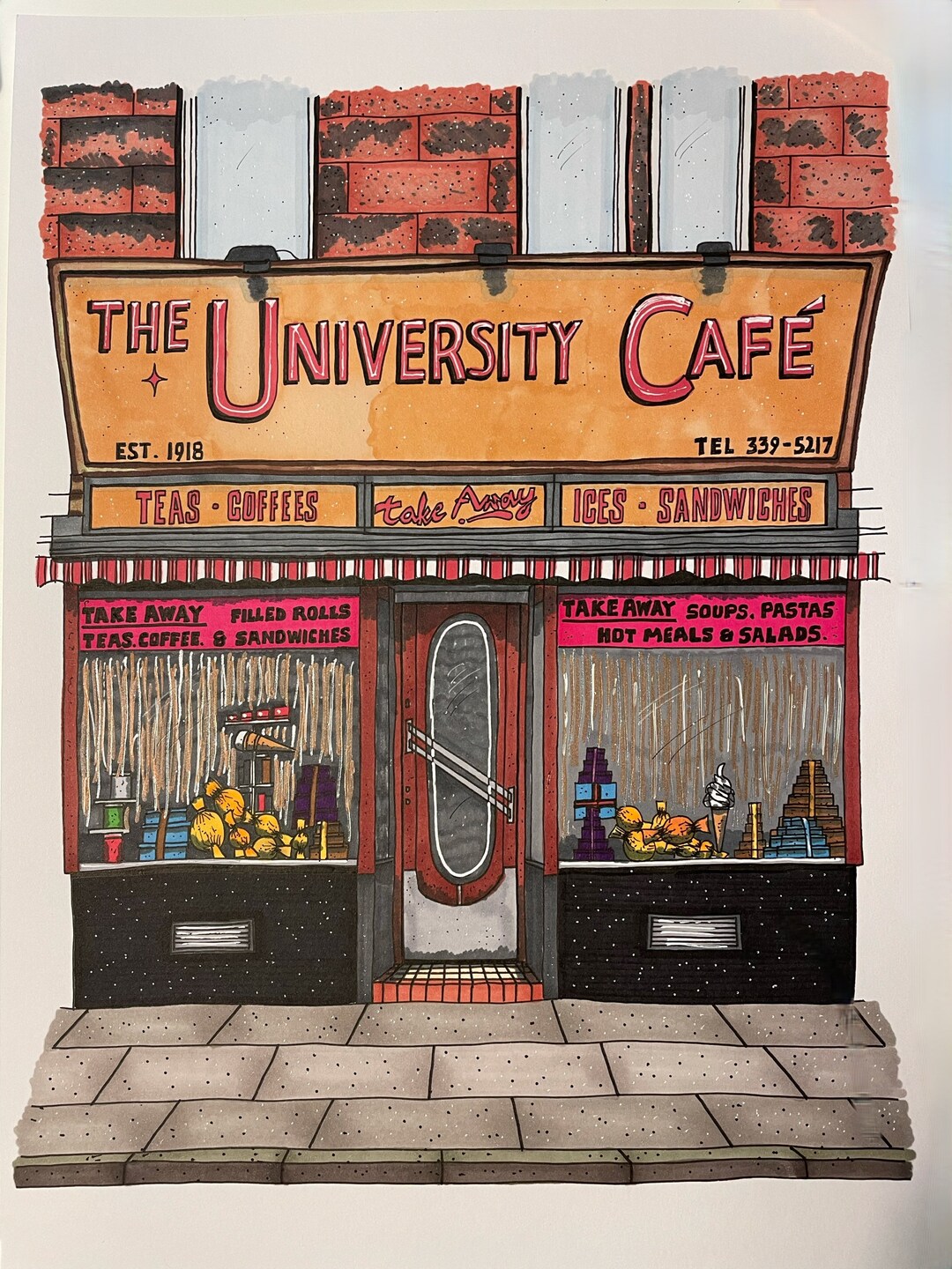 The University Cafe Glasgow Signed Prints of the Original - Etsy