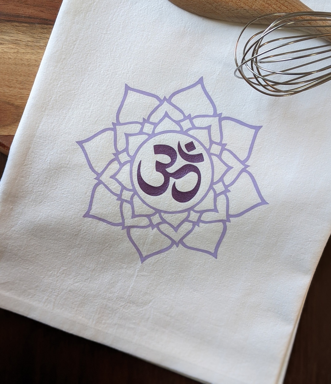 Paño de cocina morado con chakras / Chakra de la corona Om / Decoración ...