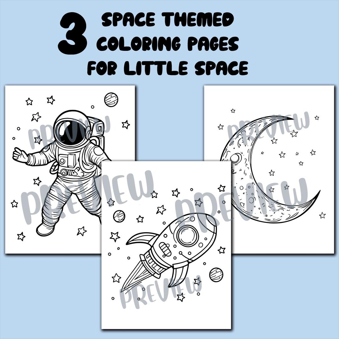 Littlespace Outer Space Coloring Pages, Travel Space, Digital Download ...