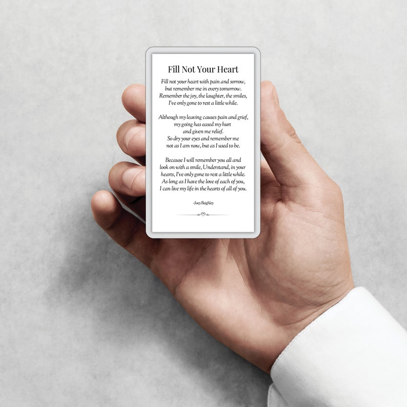 Laminated Funeral Memorial Prayer Cards With Oval Photo - Printed and ...