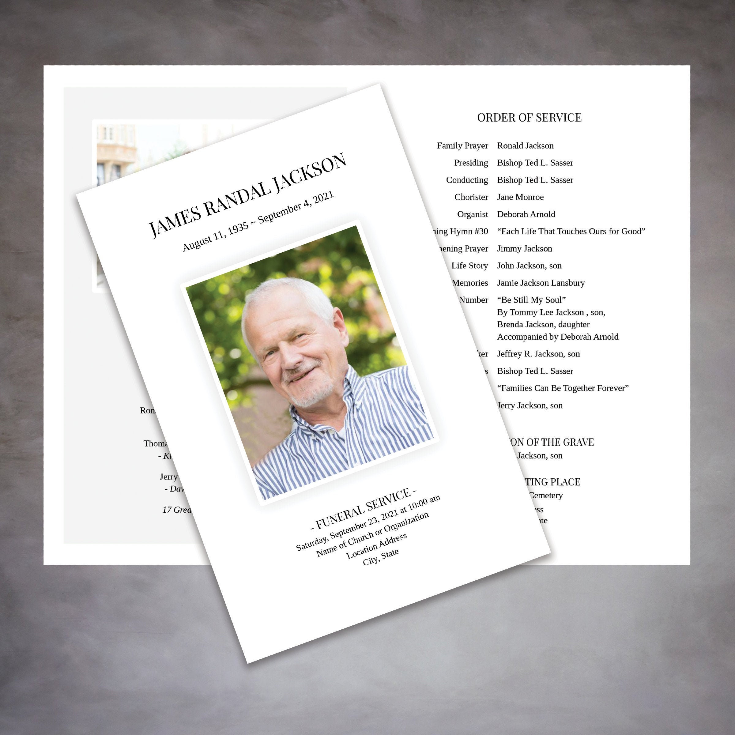 Men s Going Home Funeral Program Template Google Docs Etsy M xico