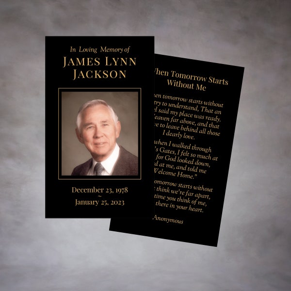 Personalized Funeral Prayer Cards - Etsy