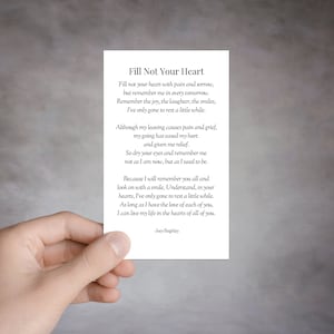 Photo Funeral Memorial Prayer Cards 100 3x5 Cards Printed and Shipped ...