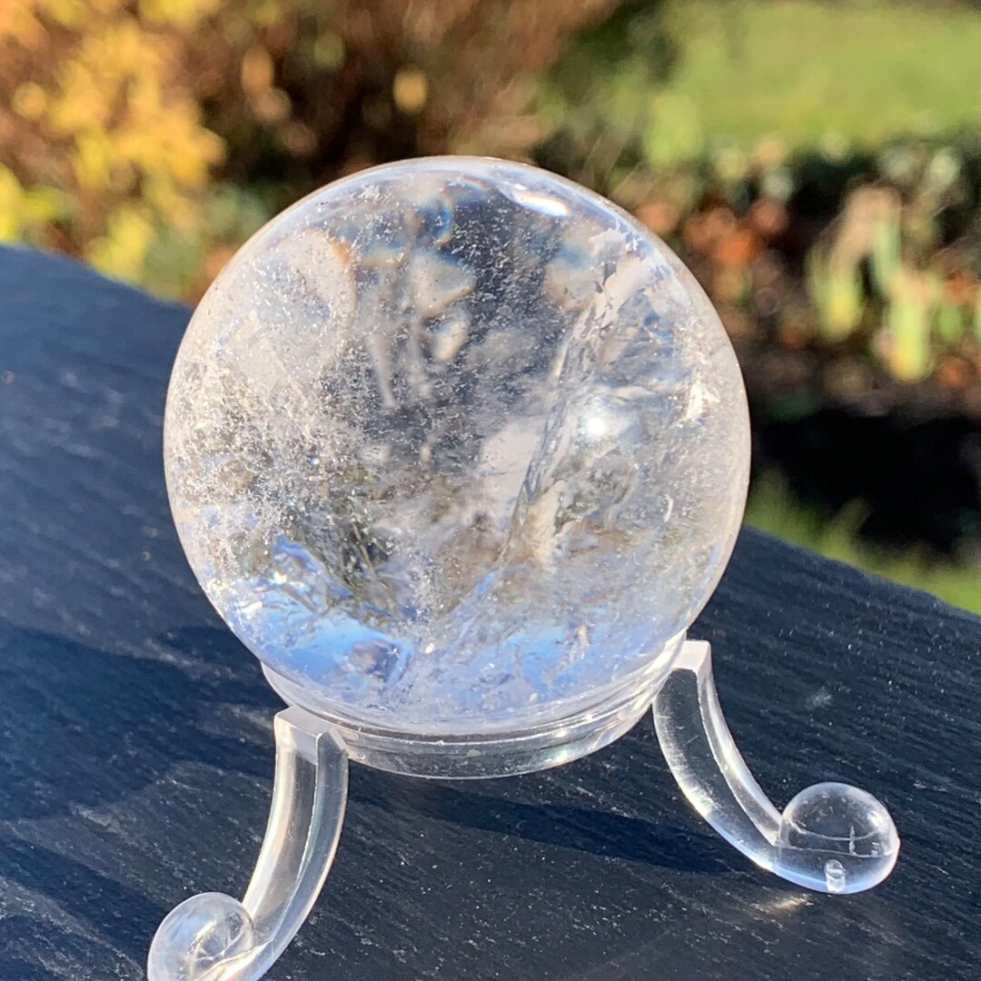Himalayan Quartz Sphere With Inclusions, Hand Cut and Polished Crystal ...