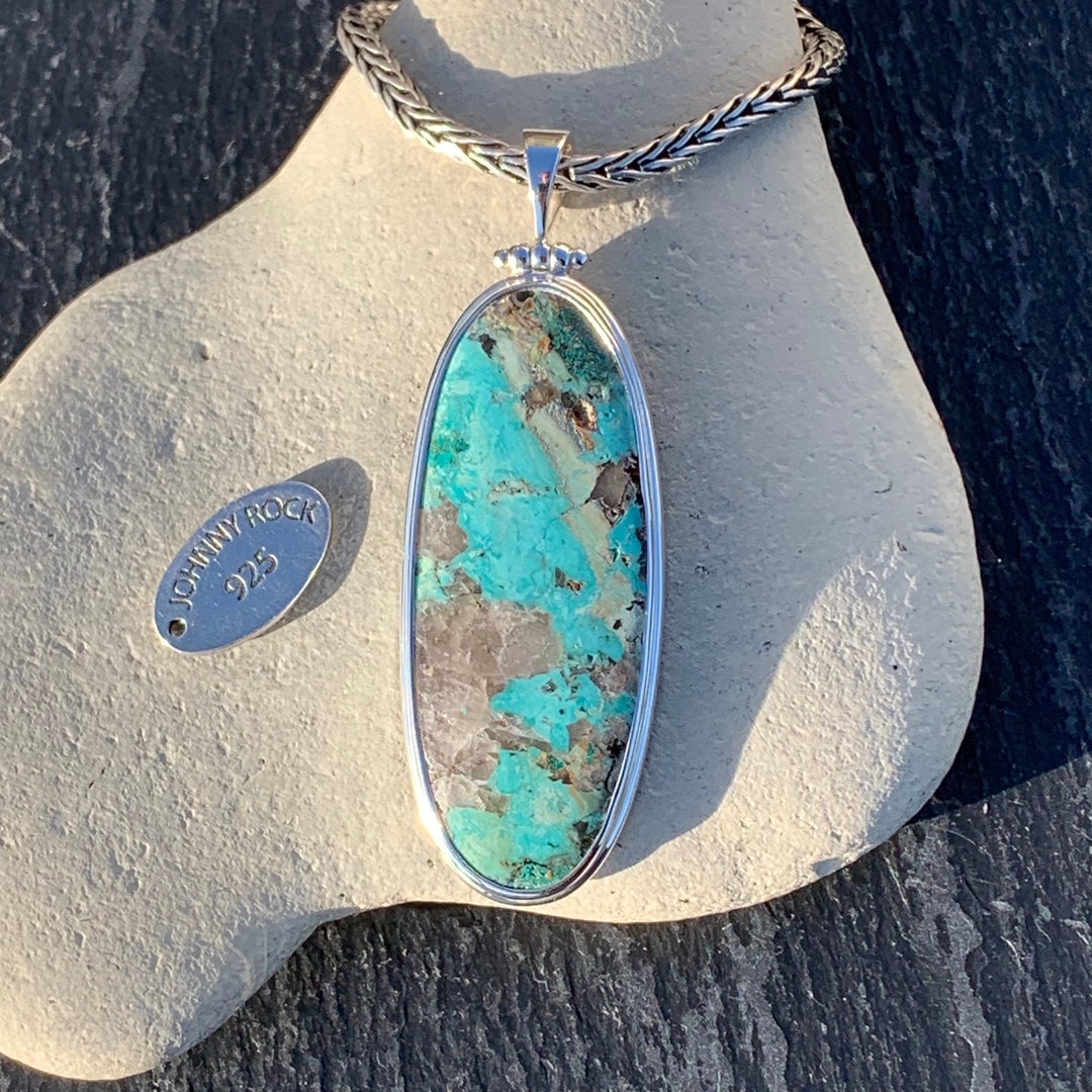 Turquoise Pendant, Old Cornish Turquoise With Pegmatite Inclusions ...