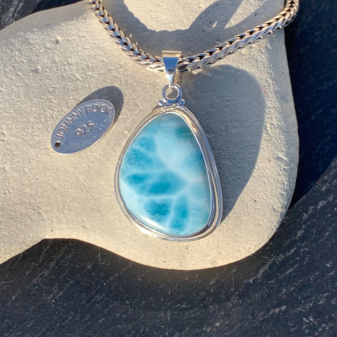 Fine Larimar Pendant, Translucent Larimar Pendant, Large Statement ...