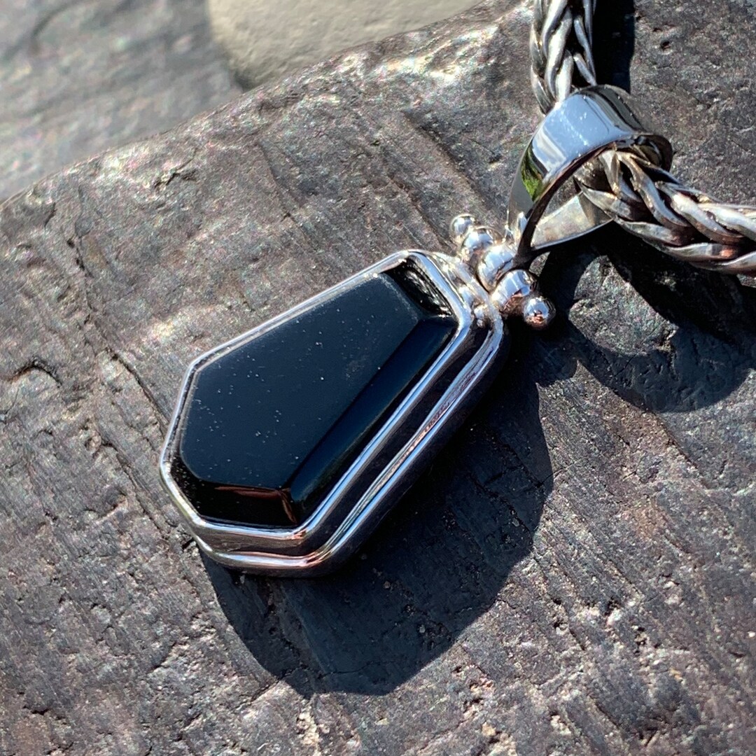 Whitby Jet Pendant, Whitby Jet Coffin Pendant, Gothic Pendant, Handmade ...