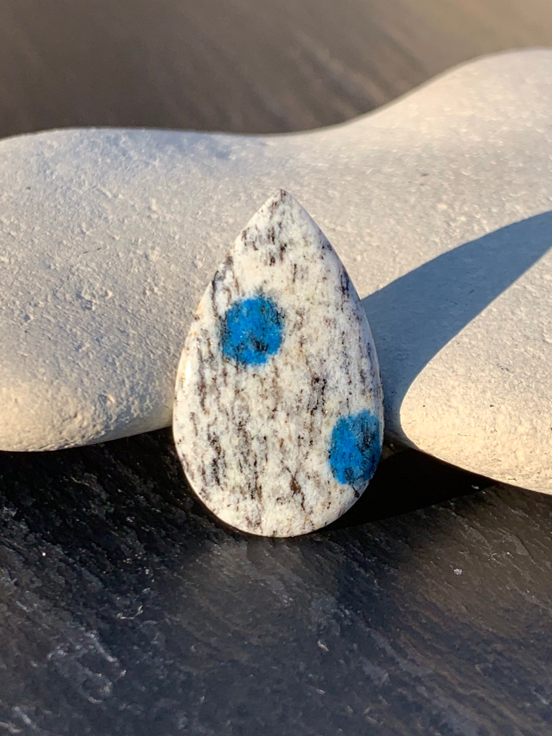 K2 Granite Azurite Formation Cabochon, Hand Cut and Polished, Rare ...